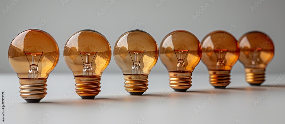 Six Lightbulbs in a Row, a Symbol of Innovation and Ideas Stock Photo ...