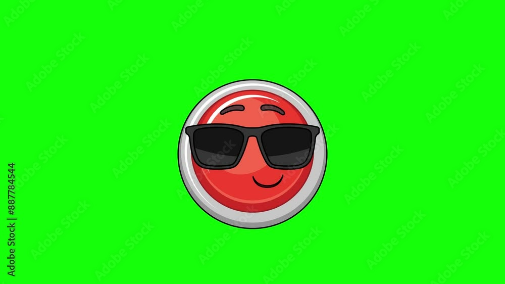 emergency Panic Button emoji cartoon smiling face with sunglasses ...