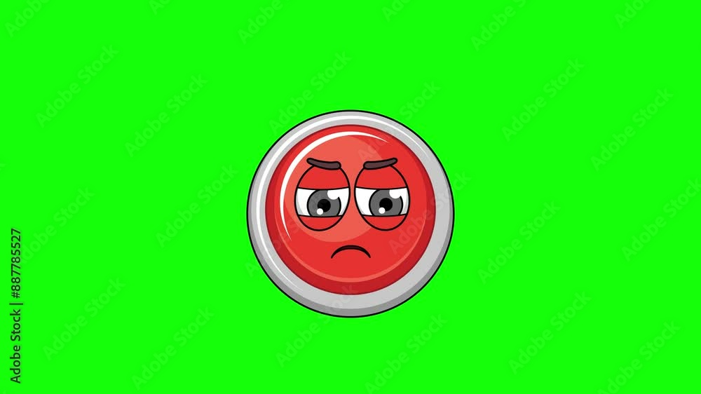 Angry emoticon of emergency Panic Button character, loop animation ...