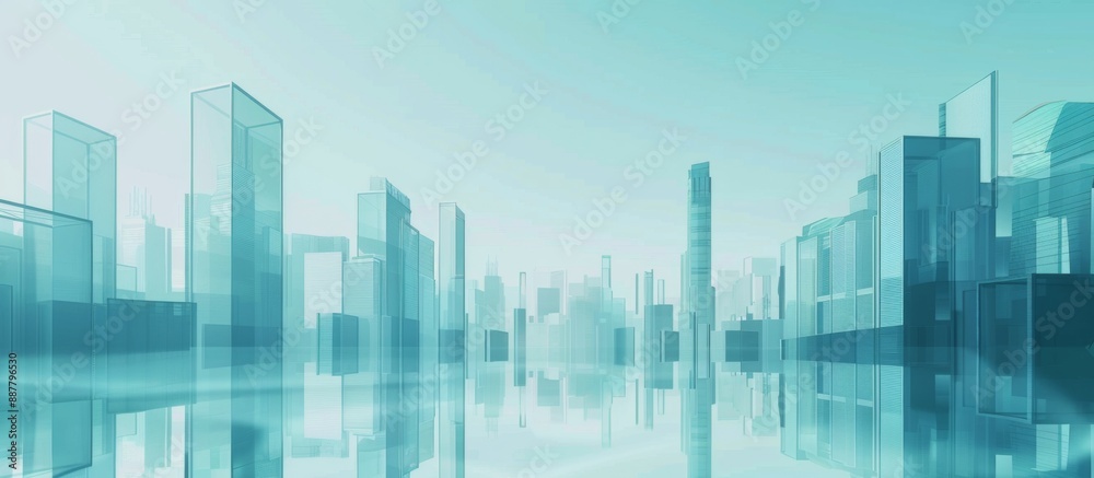 Abstract Vector Illustration, Futuristic green Urban city Landscape ...