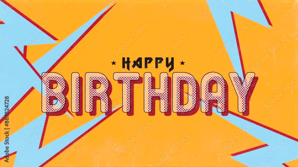 A birthday card with a lightning bolt design background and Happy ...
