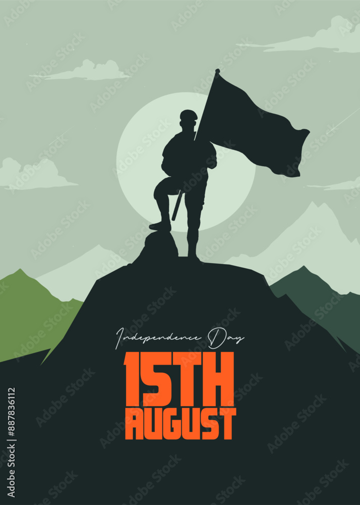 '15th August' and 'Happy Independence Day' Text with Indian Army ...