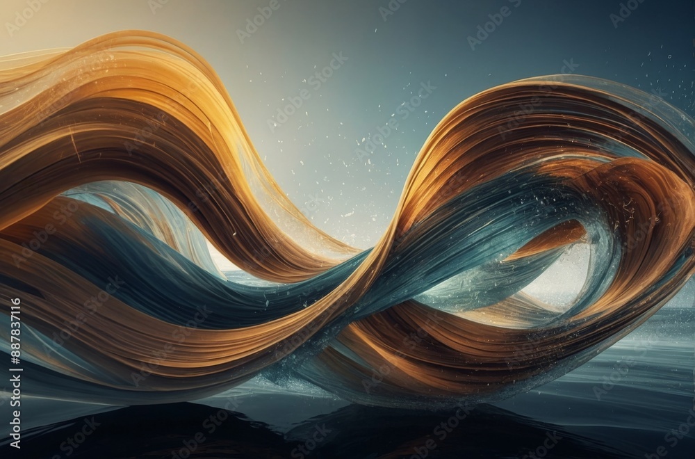 An abstract depiction of a musical concept where musical staves are ...