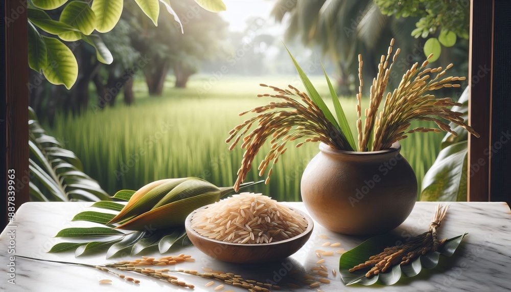 Rice stalks, rice stalks, eggplant, ginseng, Korean ginseng, yardlong ...