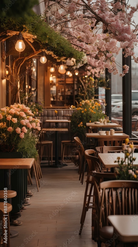 cafe in the city, Cafe scenery picture in spring day, high definition ...