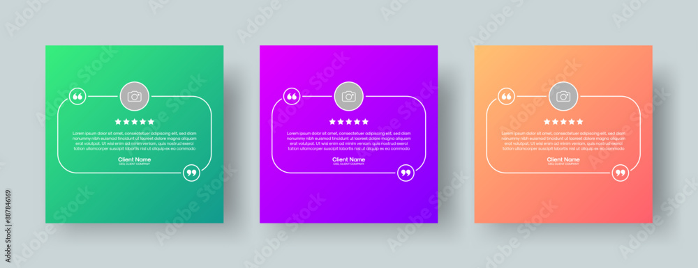 Customer Review Quote Template. Empty Quote Frame with Quotation Marks ...