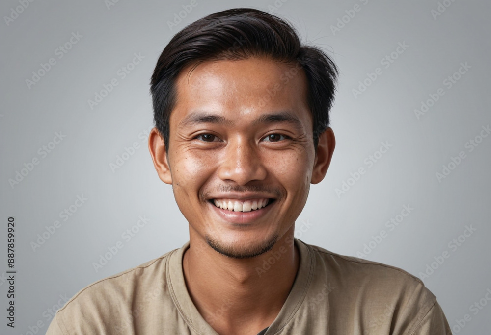 Portrait view of a regular happy smiling Myanmar man, ultra realistic ...