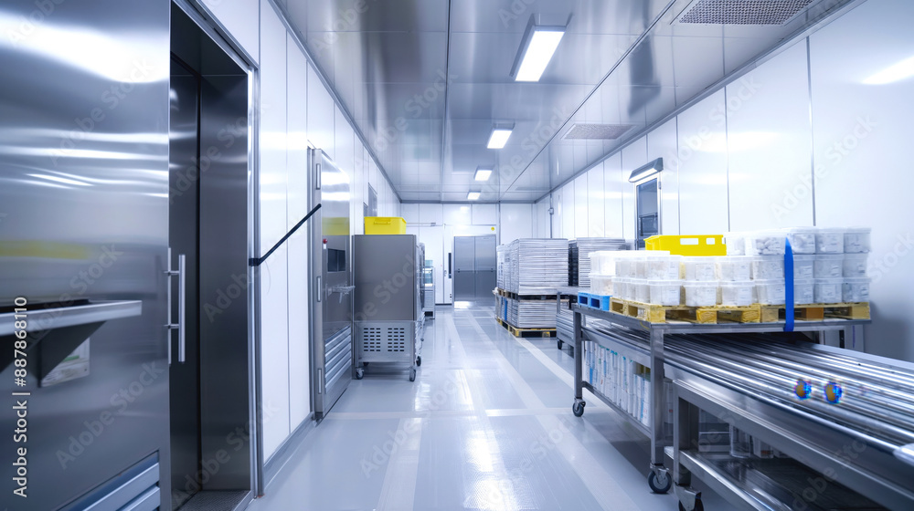 Interior of a clean and sterile laboratory or manufacturing facility ...