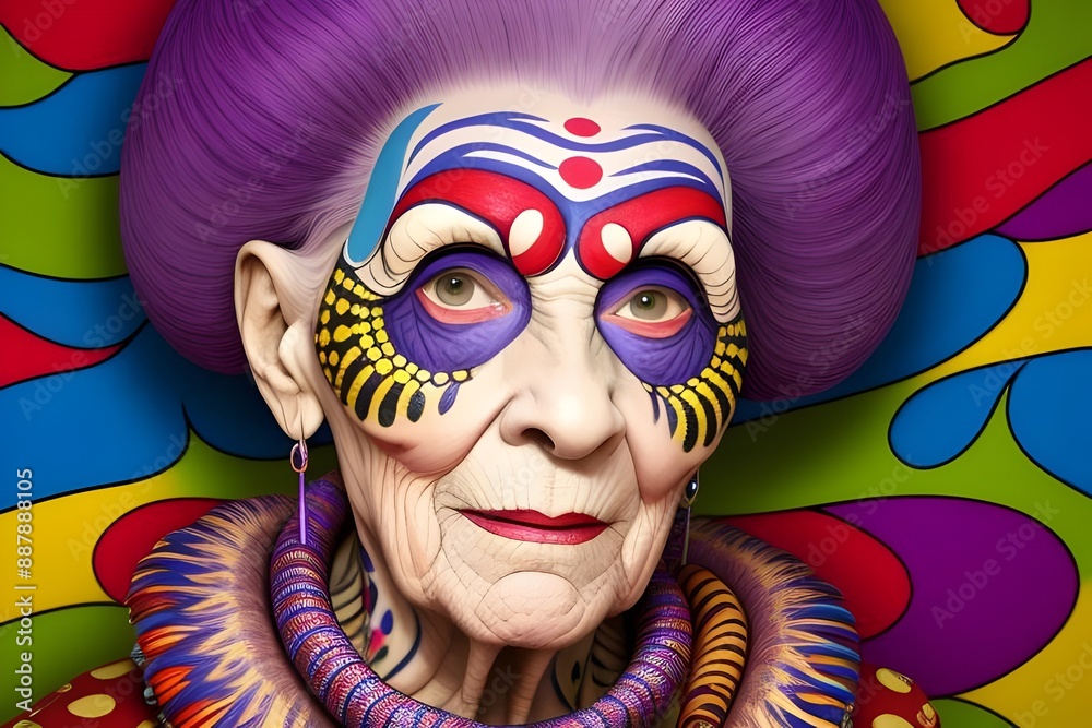 an illustration of a snake woman, lady, circus freak, portrait ...