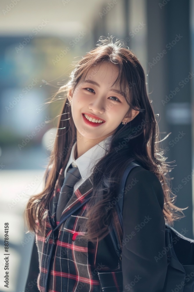 Prada Style Korean high school uniform, Korean high school girl's ...