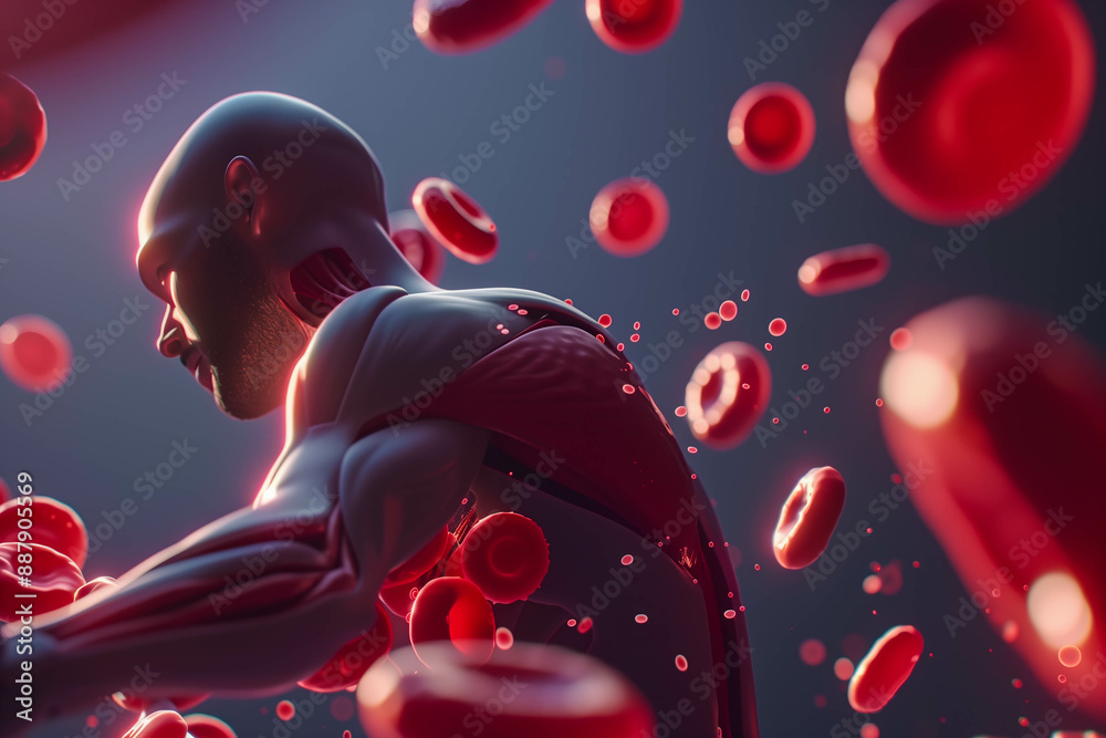 Human immune system, with white blood cells patrolling the bloodstream ...