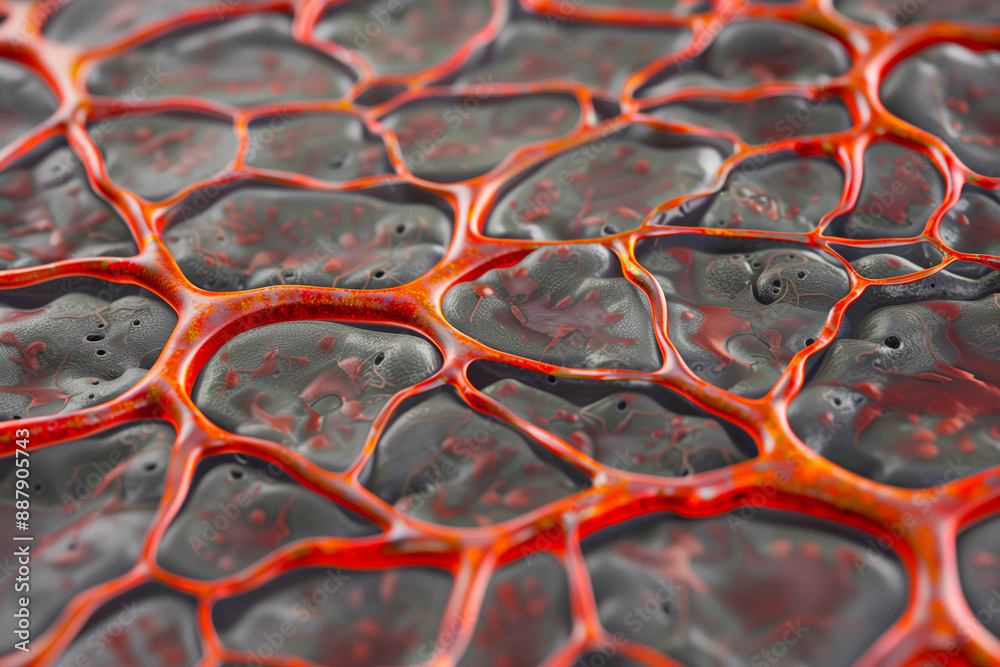 Intricate network of blood vessels in the human body, with arteries ...