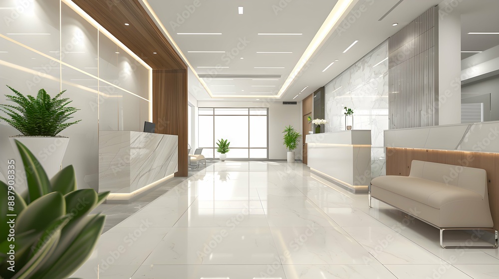 Medical facility with hospital hallway dental clinic waiting area and ...