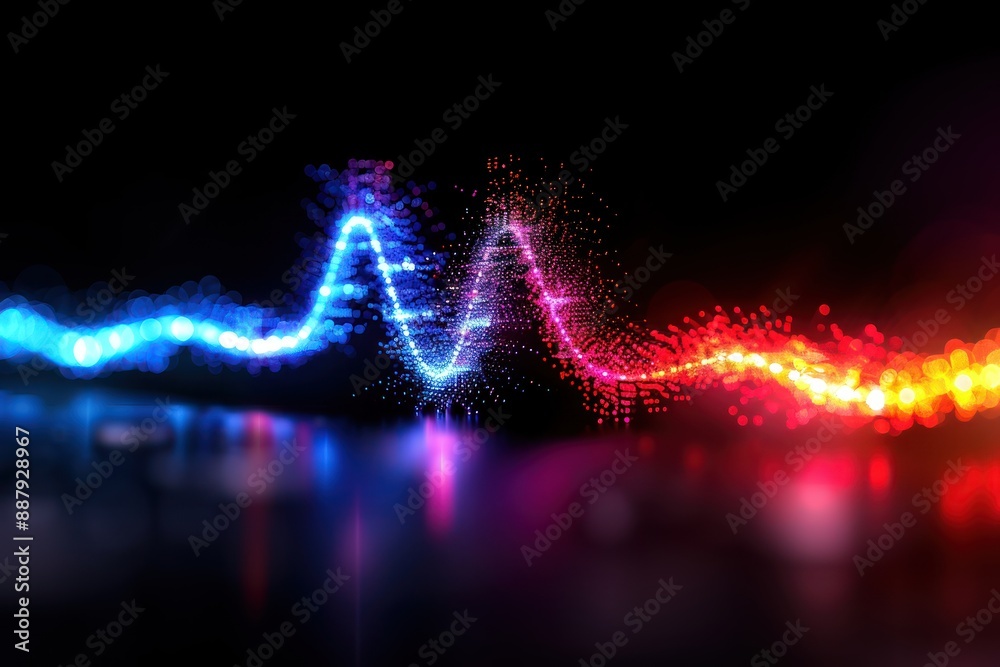 Music frequency, sound signal, waveform pattern, selective focus, audio ...