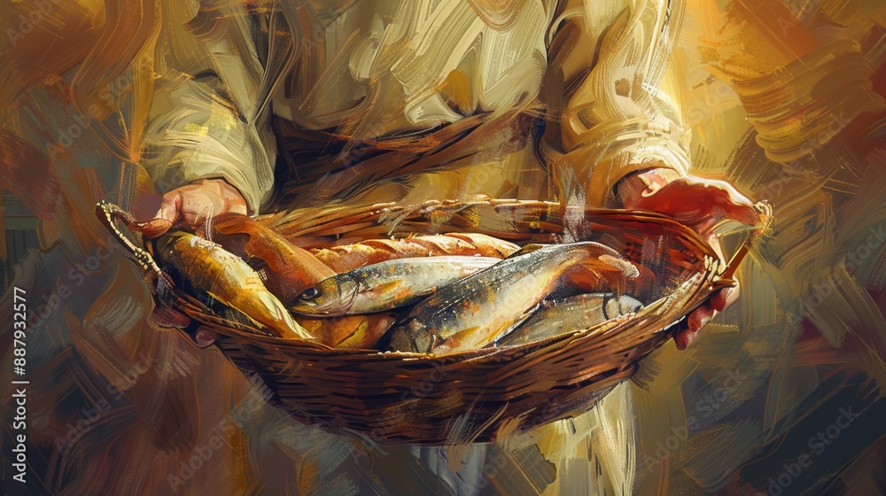 Miracle of the Loaves and Fishes , Jesus feeding the multitude Biblical ...