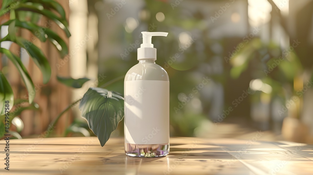 Blank Label Hand Sanitizer: A hand sanitizer bottle with no label on an ...