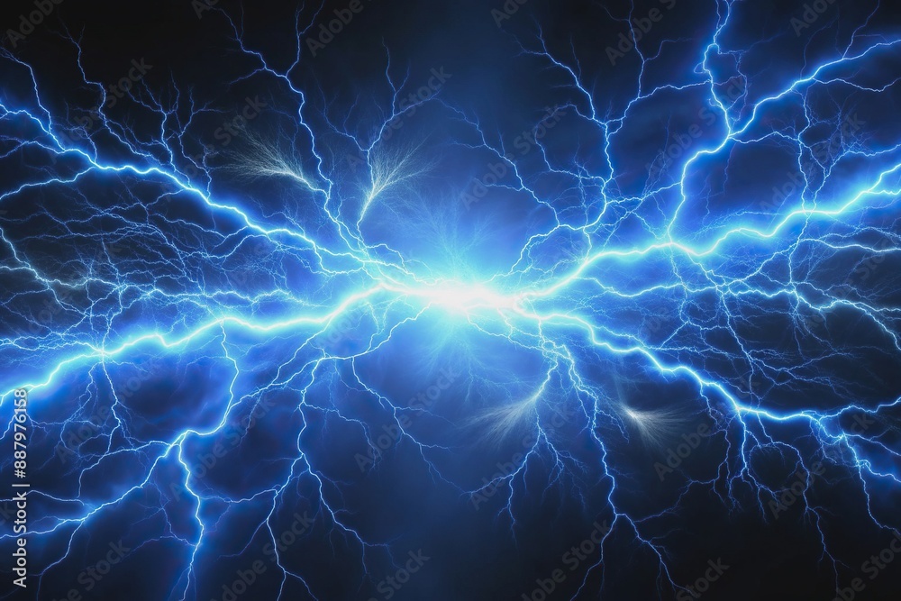 Blue thunder lightning effect in full HD resolution for striking visual ...
