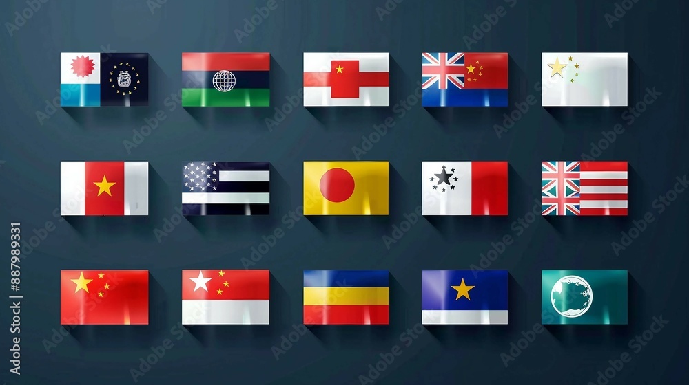 Array of Asia's National Flags - Diverse collection of official flags ...