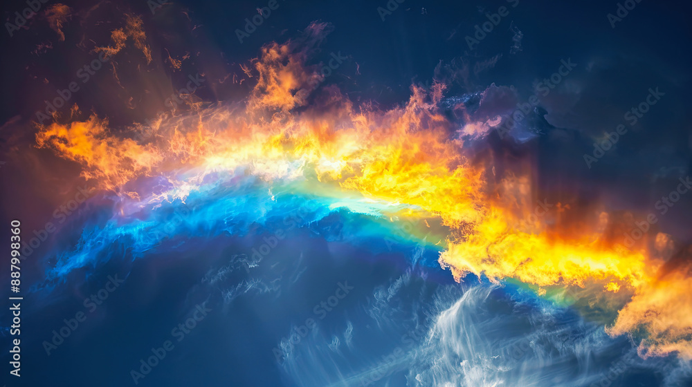 Circumhorizontal arc also known as the rainbow bridge or fire rainbow ...