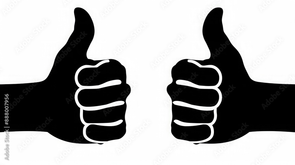 like icon isolated on white background,Thumbs up icon,Black right and ...