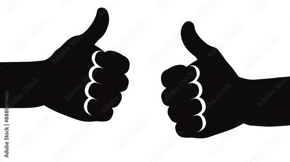 like icon isolated on white background,Thumbs up icon,Black right and ...