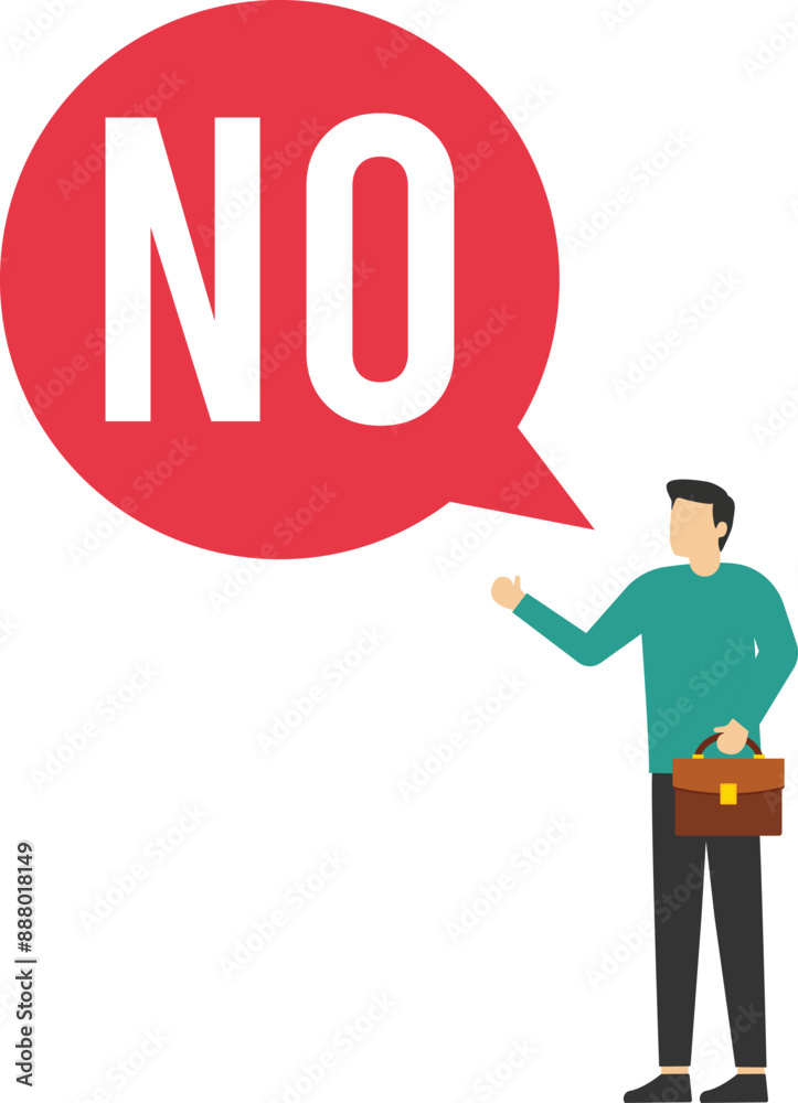 man says no. Symbol of refusal, rejecting abuse, harassment and ...