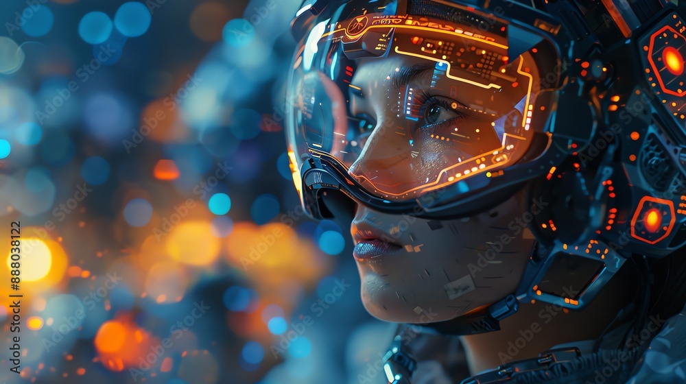 Modern gaming technology with VR immersion, motion capture, and ...