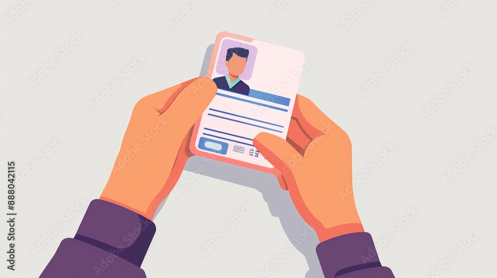 Modern Flat Design Driver License Plastic ID Card Template for ...