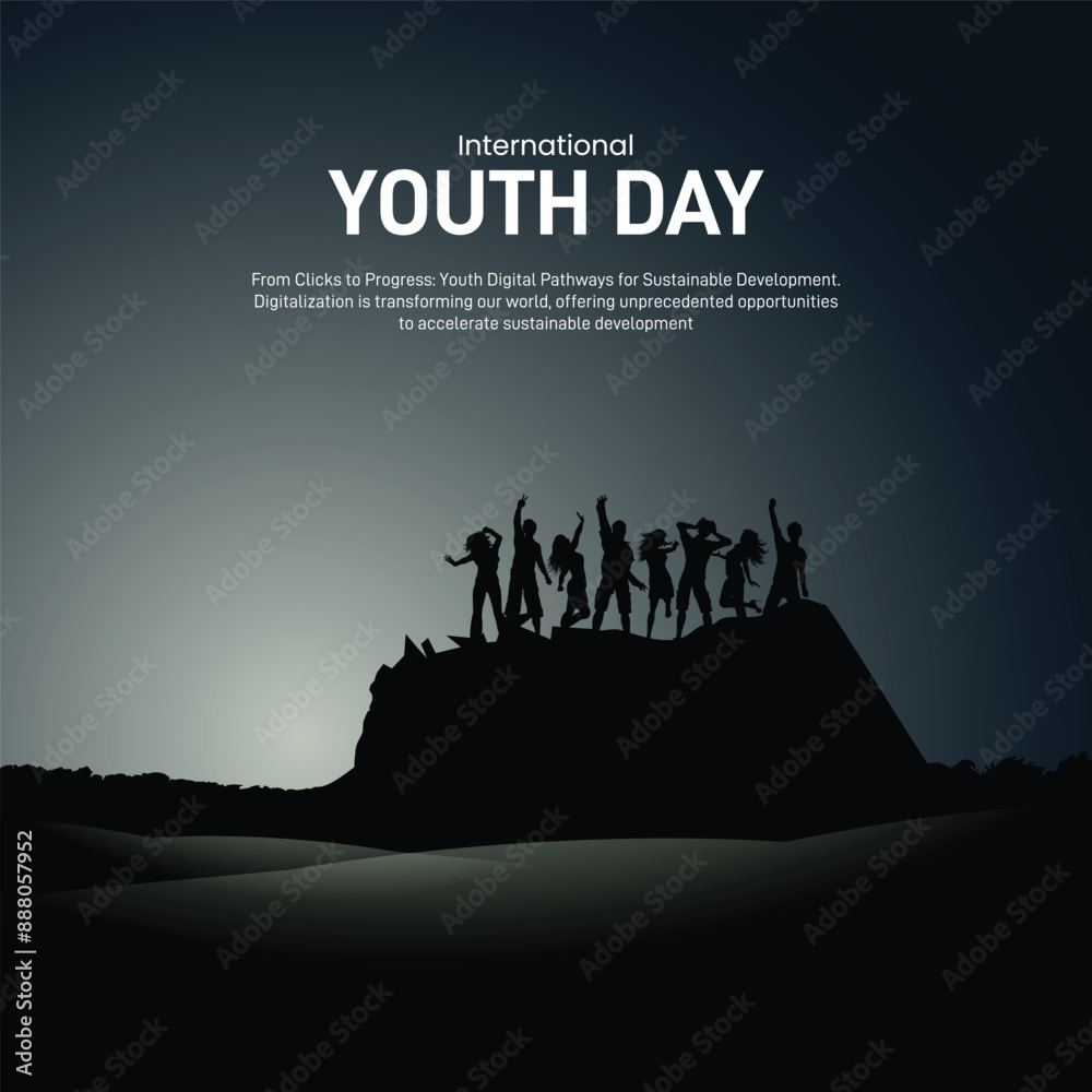 International Youth Day 2024 creative banner, poster, social media post ...