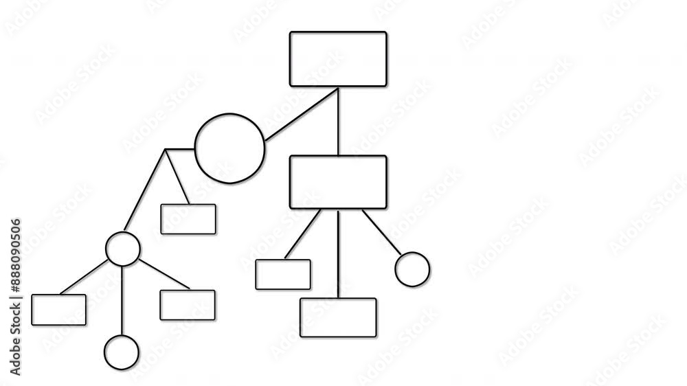 Block diagram, analysis scheme, flow chart self drawing animation ...