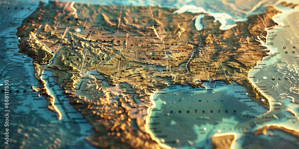 The American Dream Alive: A map of the United States, with stars ...