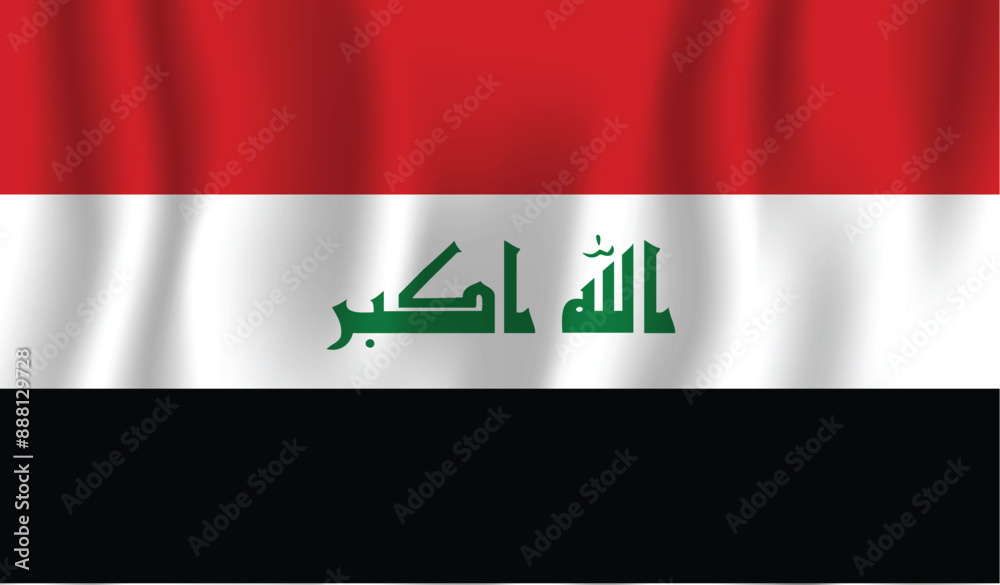 Realistic Iraq national flag perfect color, scale, and proportion ...
