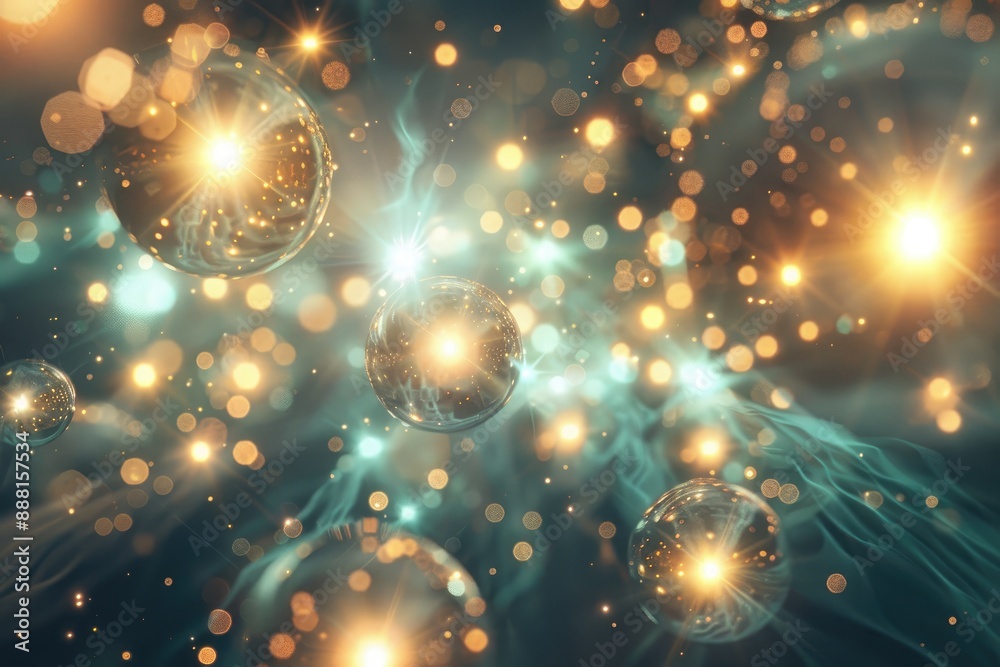 Image of a robot clutching glowing orbs, illustrating a sci-fi concept ...