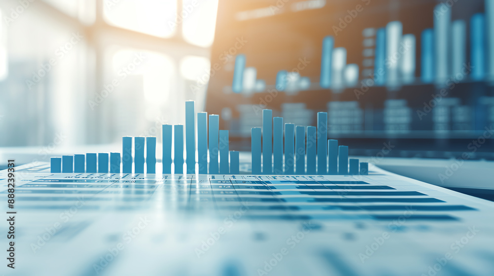 Modern financial analysis by accountants, side view, highlighting ...