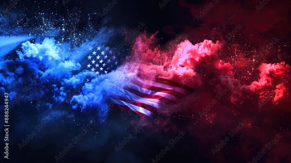 Foto de american flag colors from smoke explosion. american flag colors ...
