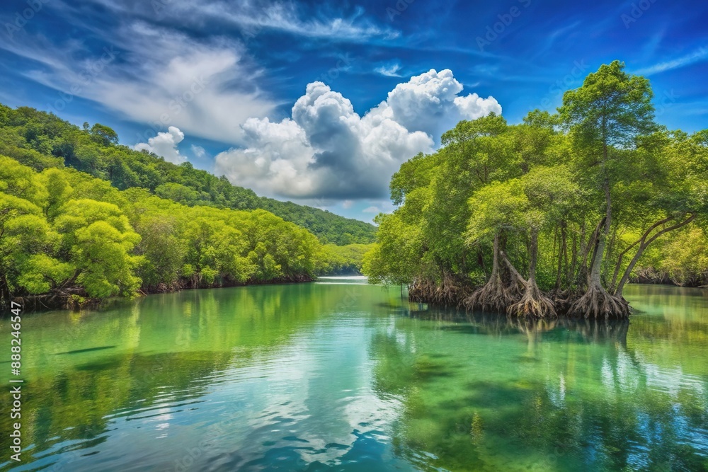 Foto de Lush mangrove forests of Andaman and Nicobar Islands, tropical ...