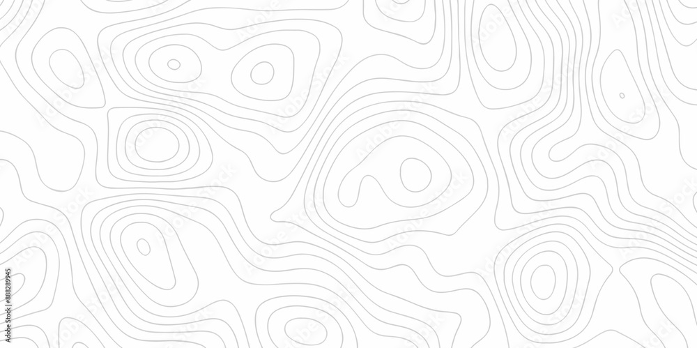 Vector white wave line geography landscape Topo contour map on white ...