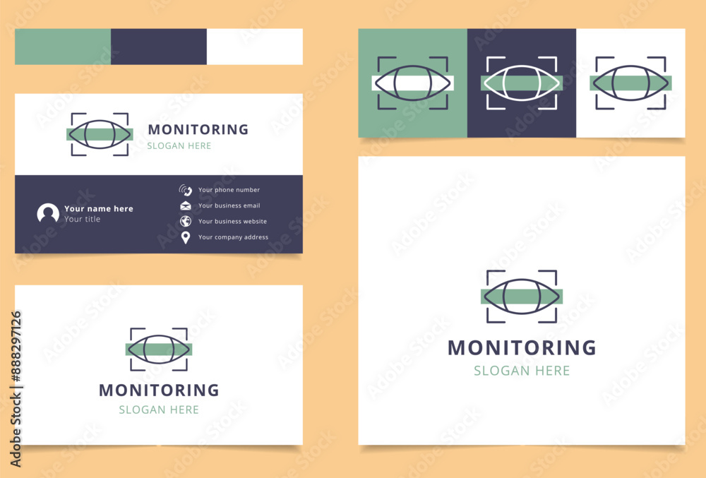 Monitoring logo concept featuring eye inside scanning frame Stock ...