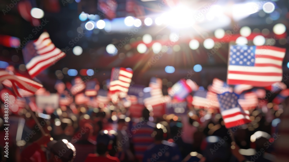 Background blur of crowd at political rally in the United States ...