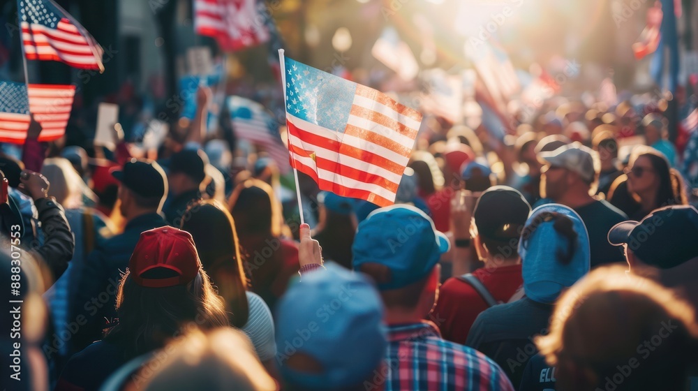 Background blur of crowd at political rally in the United States ...