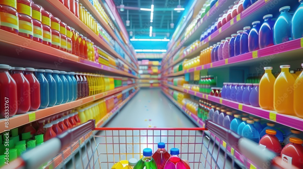 Doing grocery shopping conceptual image from first person view ...