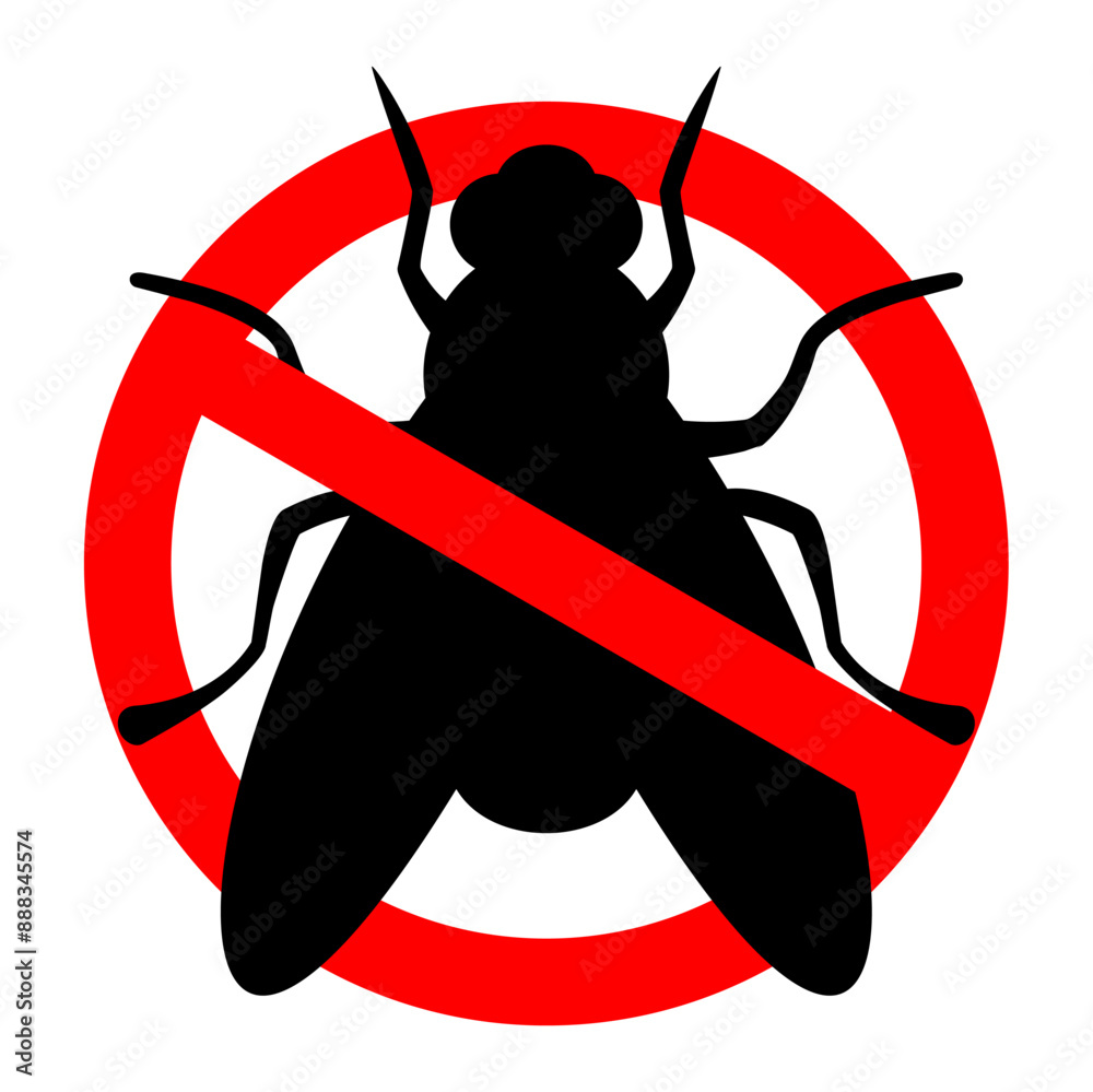 Vecteur Stock Stop fly sign against insects. Vector illustration of ...