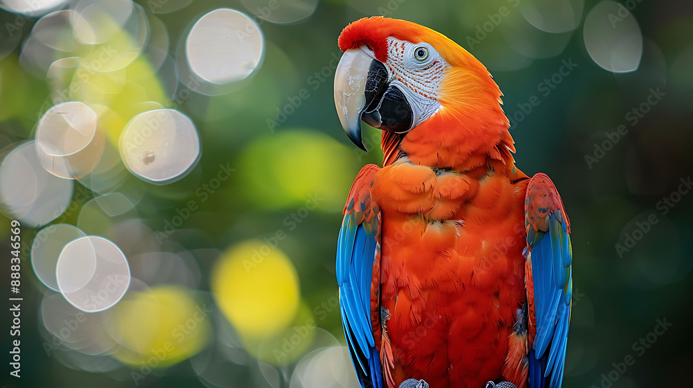 Scarlet Macaw Ara macao vibrant bird of Central and South American ...