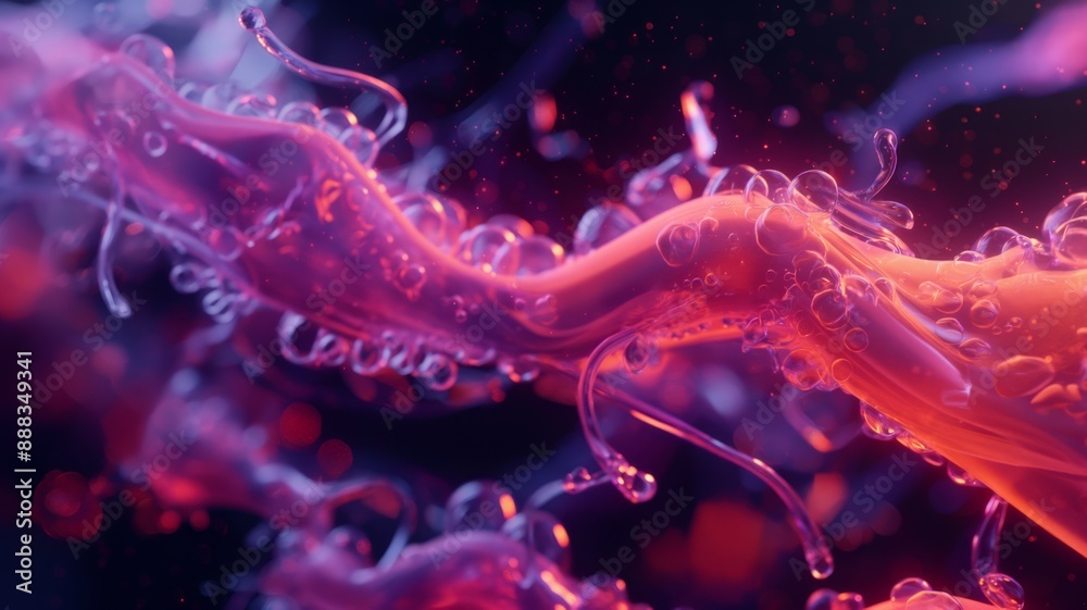 Conceptual biomorph illustration abstract digital artwork, fluid shapes ...