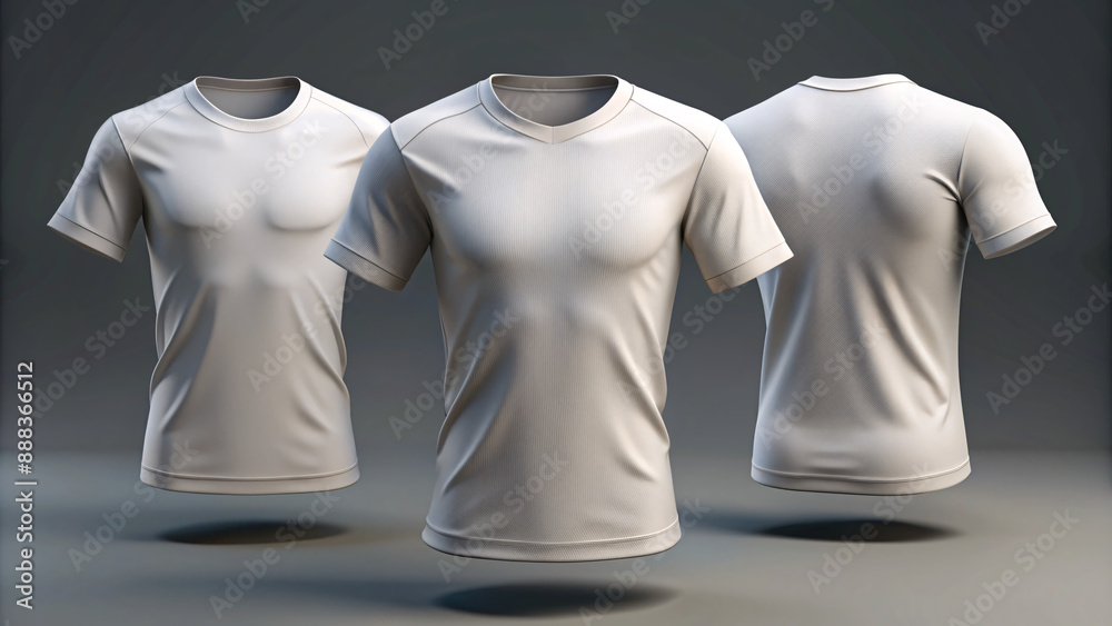 white t-shirt front back view 3d model render mockup isolated Stock ...