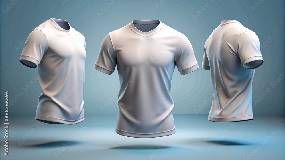 white t-shirt front back view 3d model render mockup isolated Stock ...