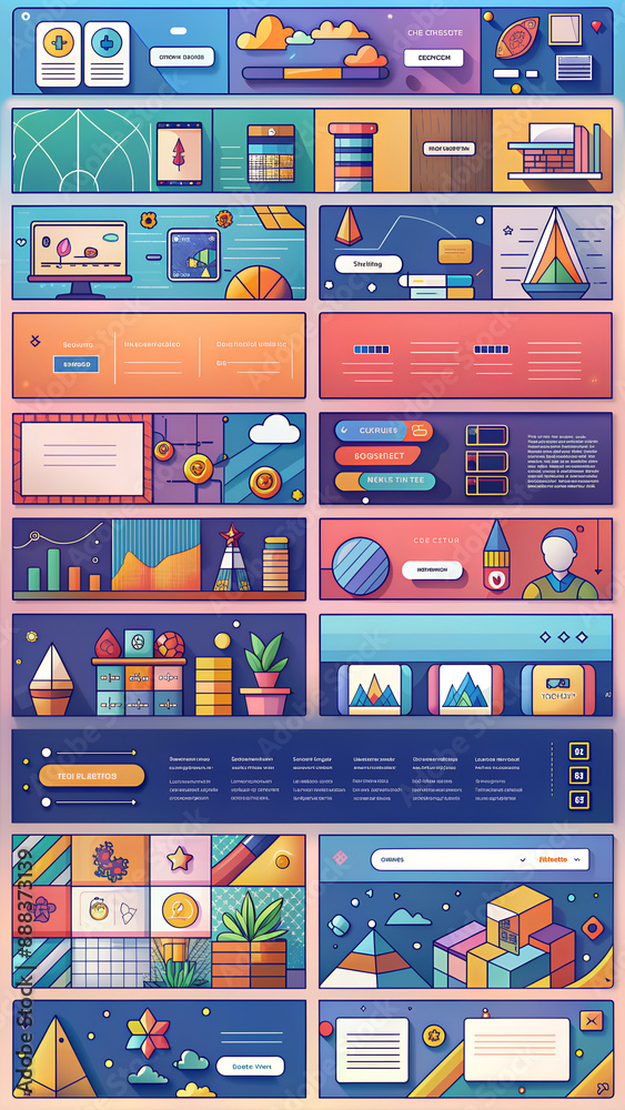 Compilation of assorted shapes for web page headers or footers. Design ...