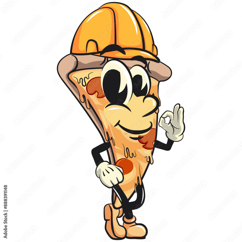 character of a slice pizza cartoon vector isolated clip art mascot ...