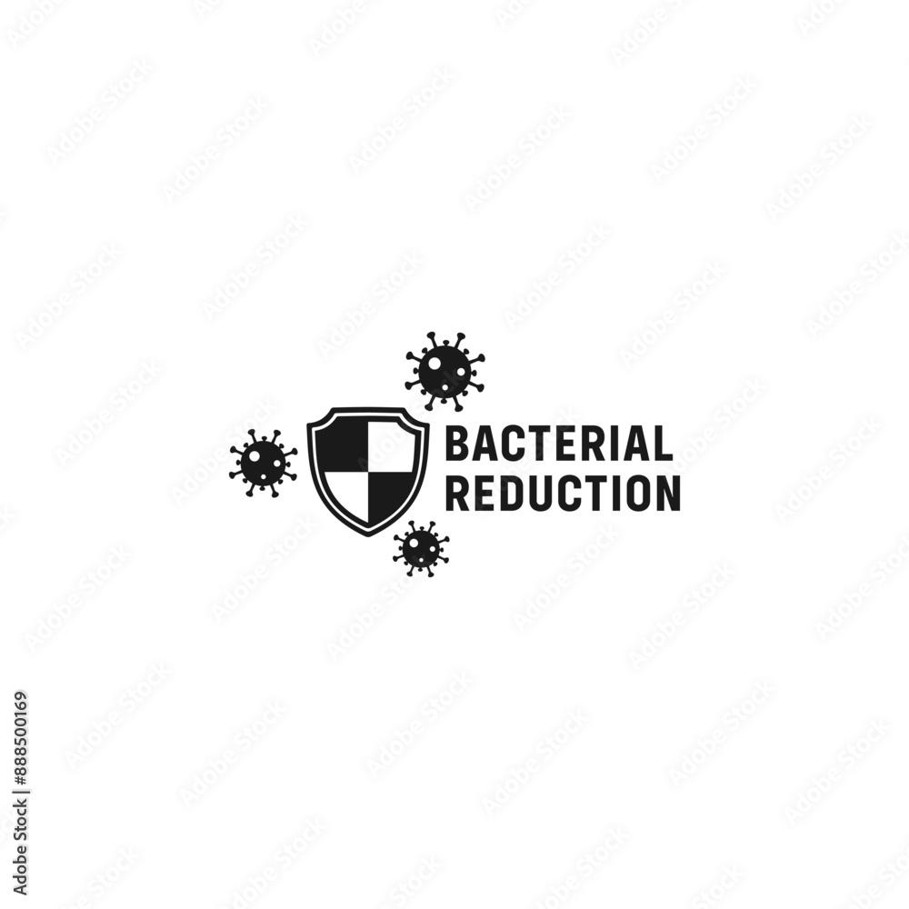 Bacterial reduction label or Anti reduction sign vector isolated ...