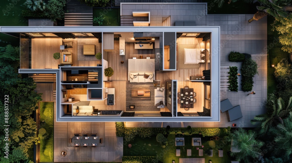 Showcasing expertise, contemporary floor plan, detailed architectural ...